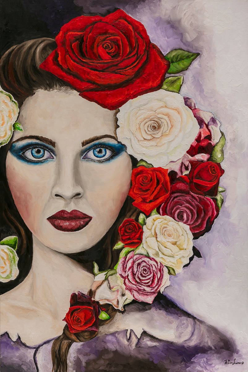 Discover the Symbolism Behind ‘The Rose’ Oil Painting by Jodee Luna ...